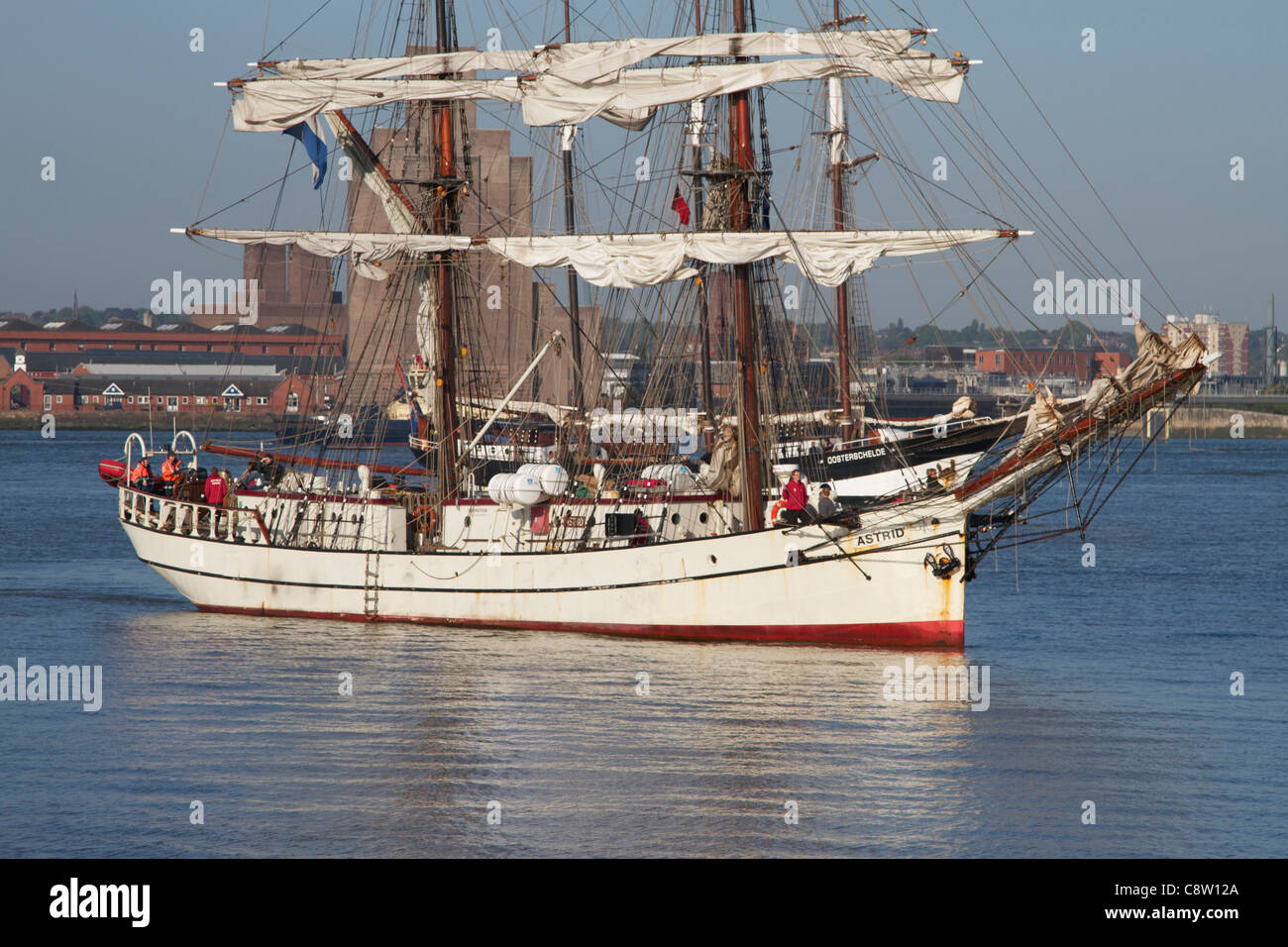 Two masted Brig, ASTRID, built in 1918, waiting to Enter the Canning ...