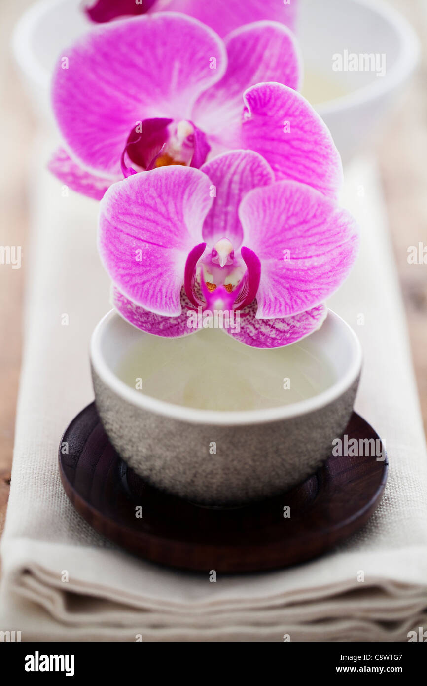 Flower With Tea Stock Photo - Alamy