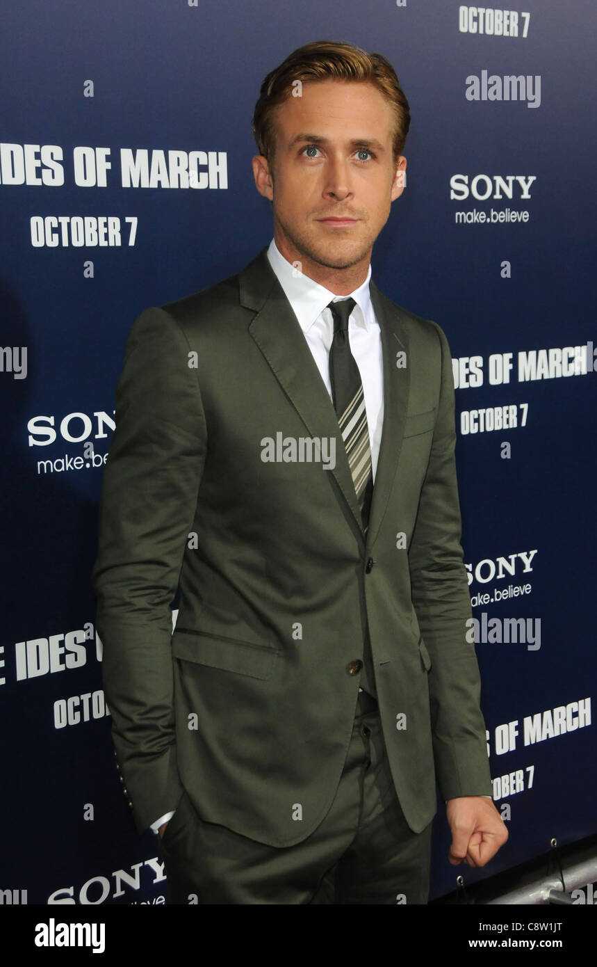 Ryan Gosling (wearing Gucci) at arrivals for THE IDES OF MARCH ...