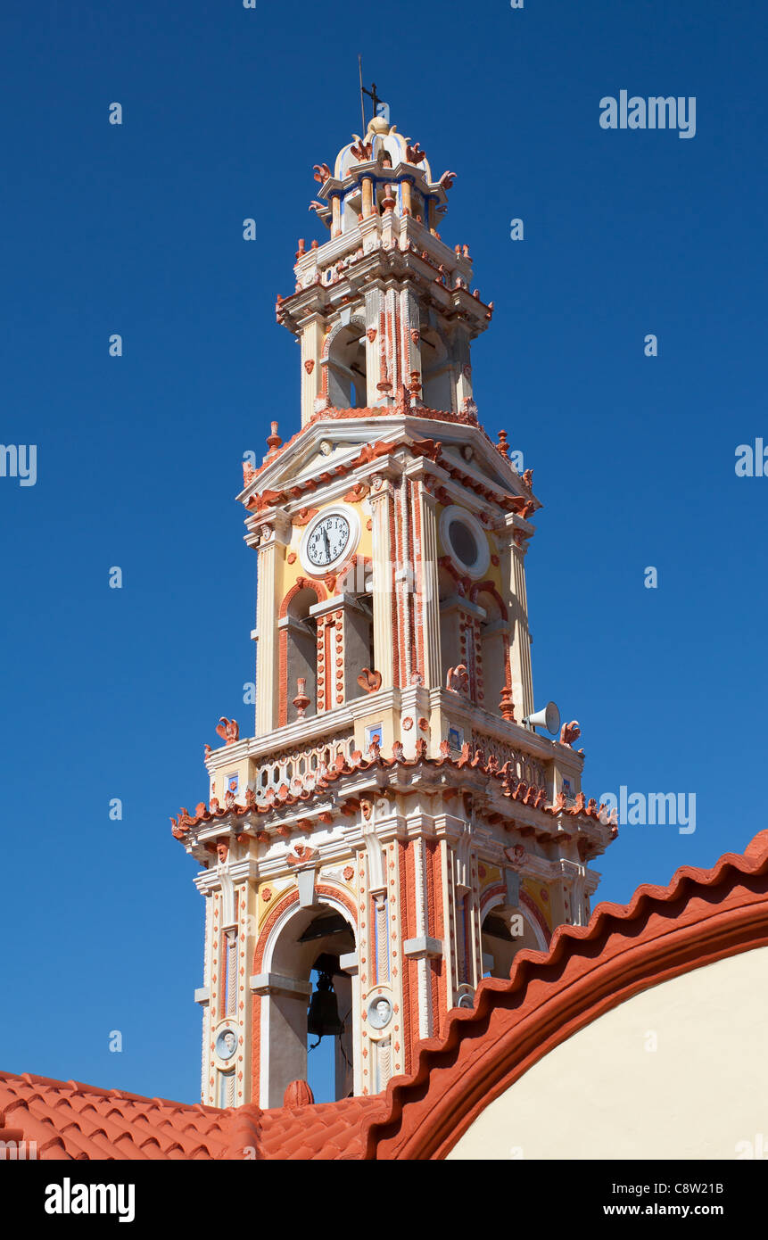 Bell tower of Panormitis Monastery in Symi, Greece Stock Photo - Alamy