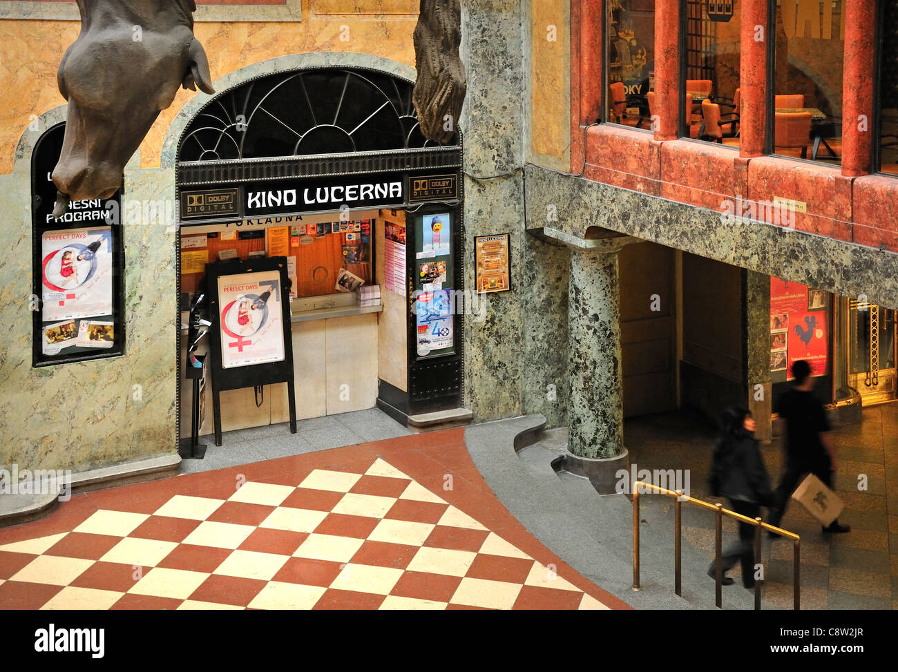 Prague, Czech Republic. Lucerna Palace Arcade. Lucerna Cinema (Kino ...
