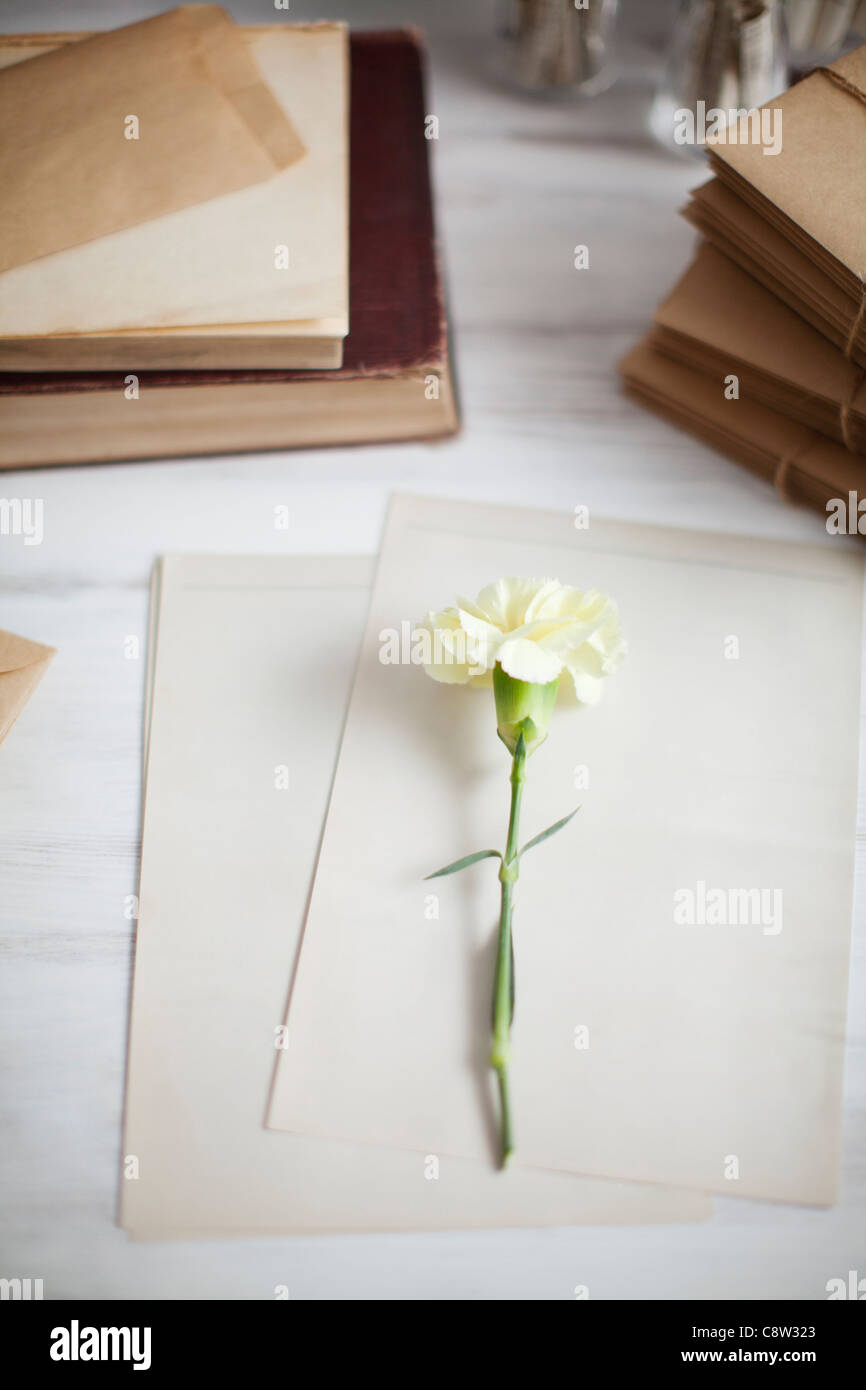 Flowers With Books Stock Photo - Alamy