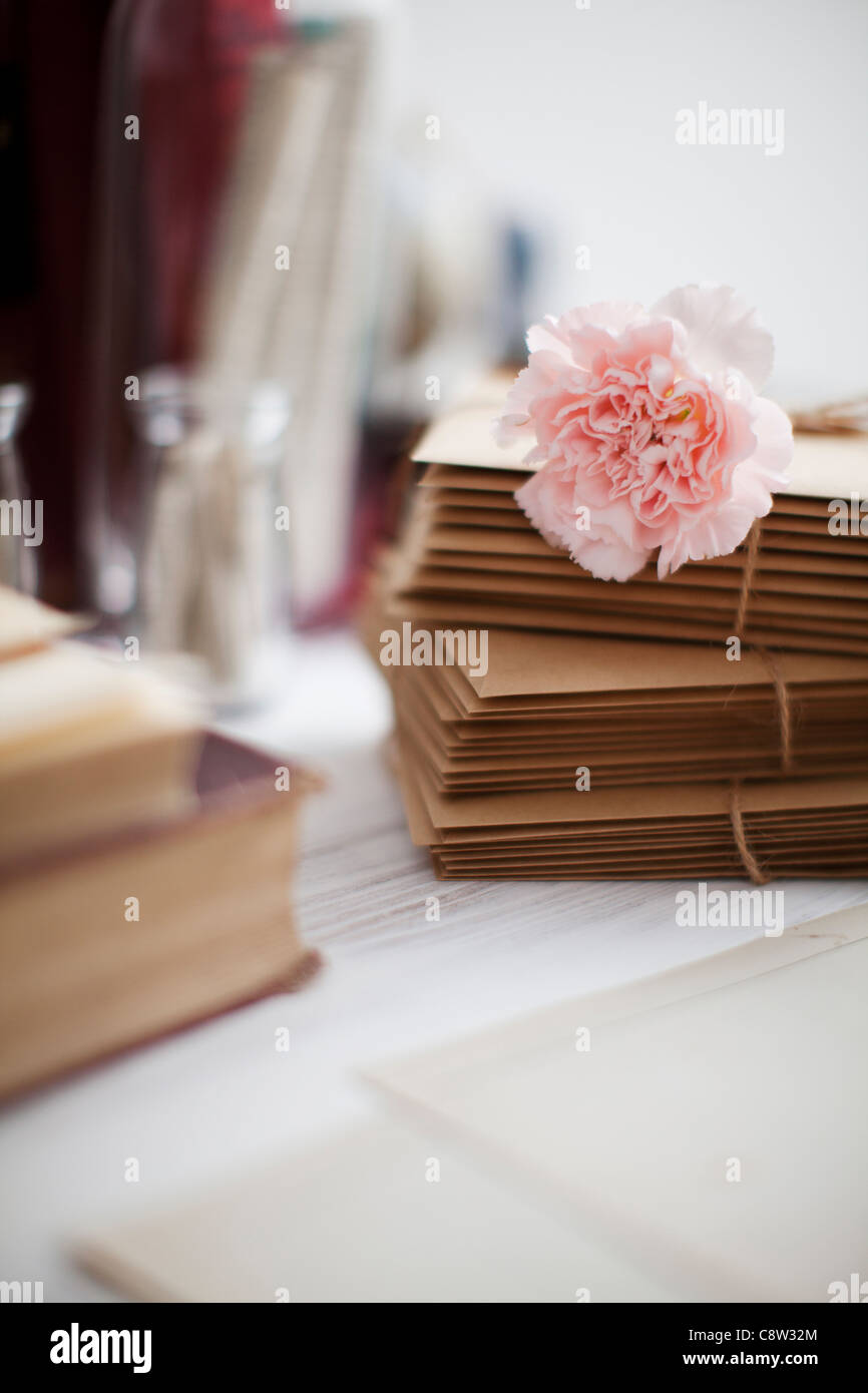 Flowers With Books Stock Photo - Alamy