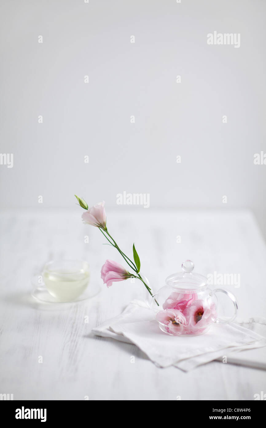 Flower With Tea Stock Photo - Alamy