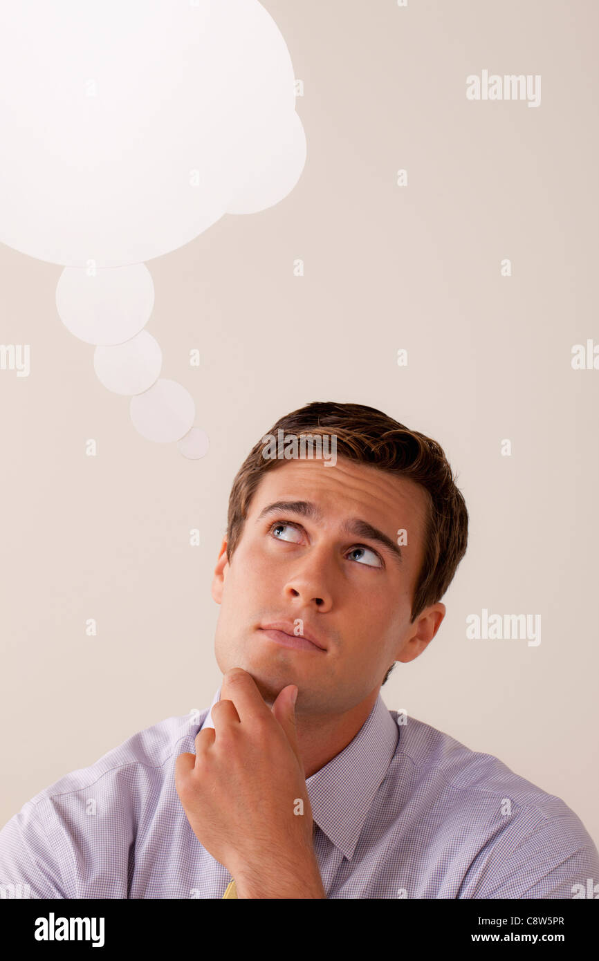 Man thinking thought bubble hi-res stock photography and images - Alamy