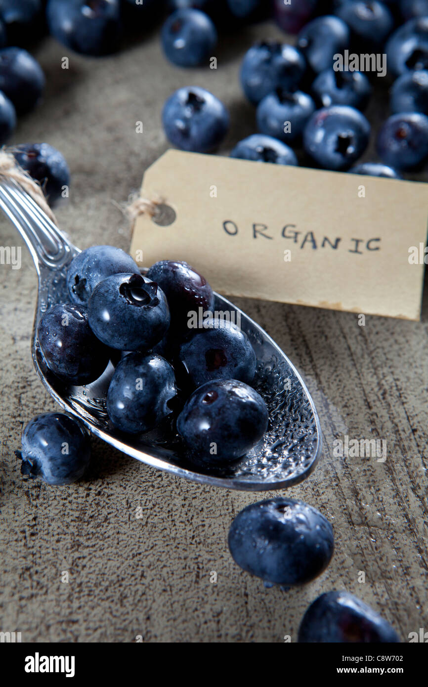 Organic Blueberry In A Tray Stock Photo - Alamy