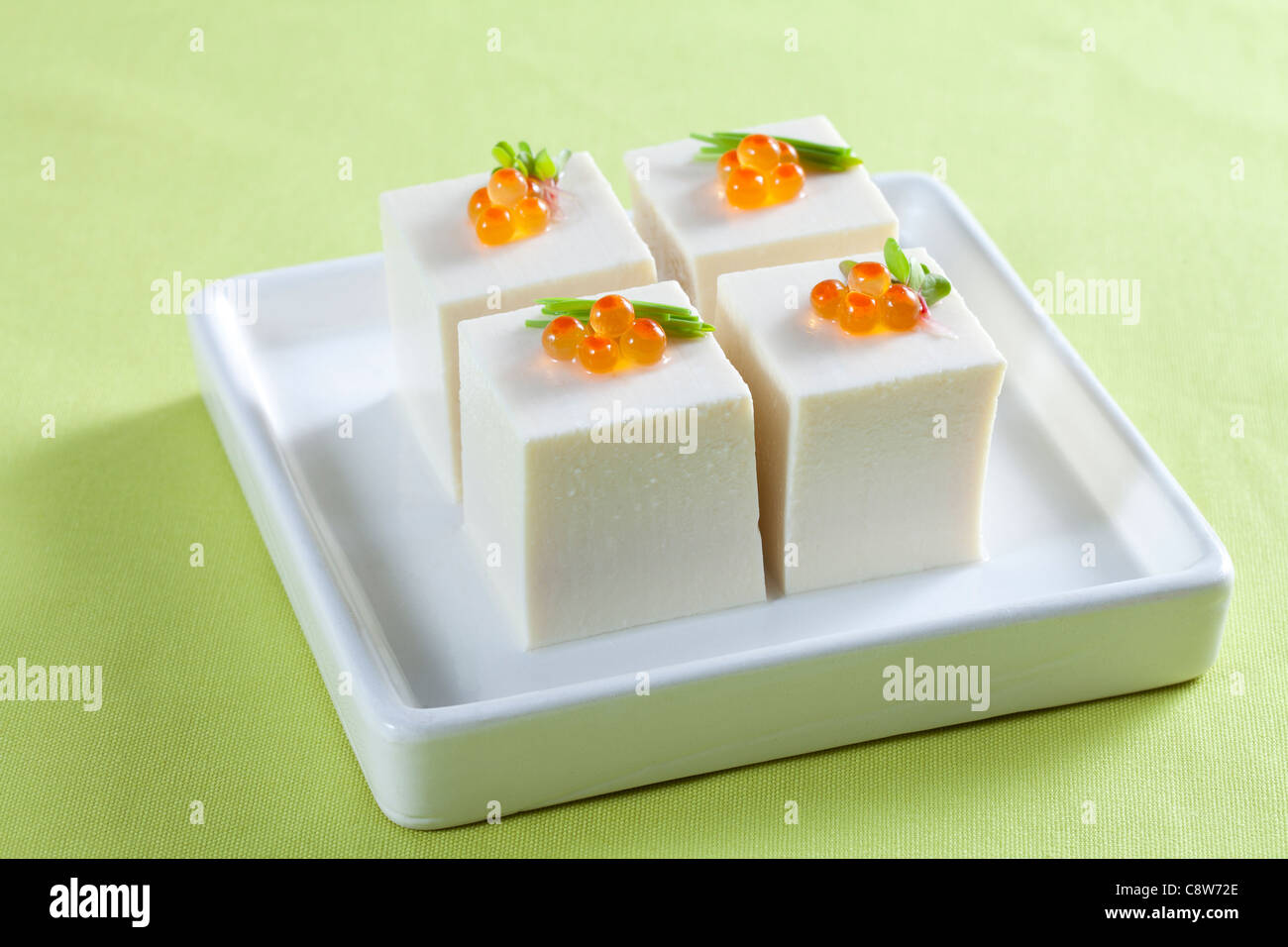Tofu On A Tray Stock Photo - Alamy