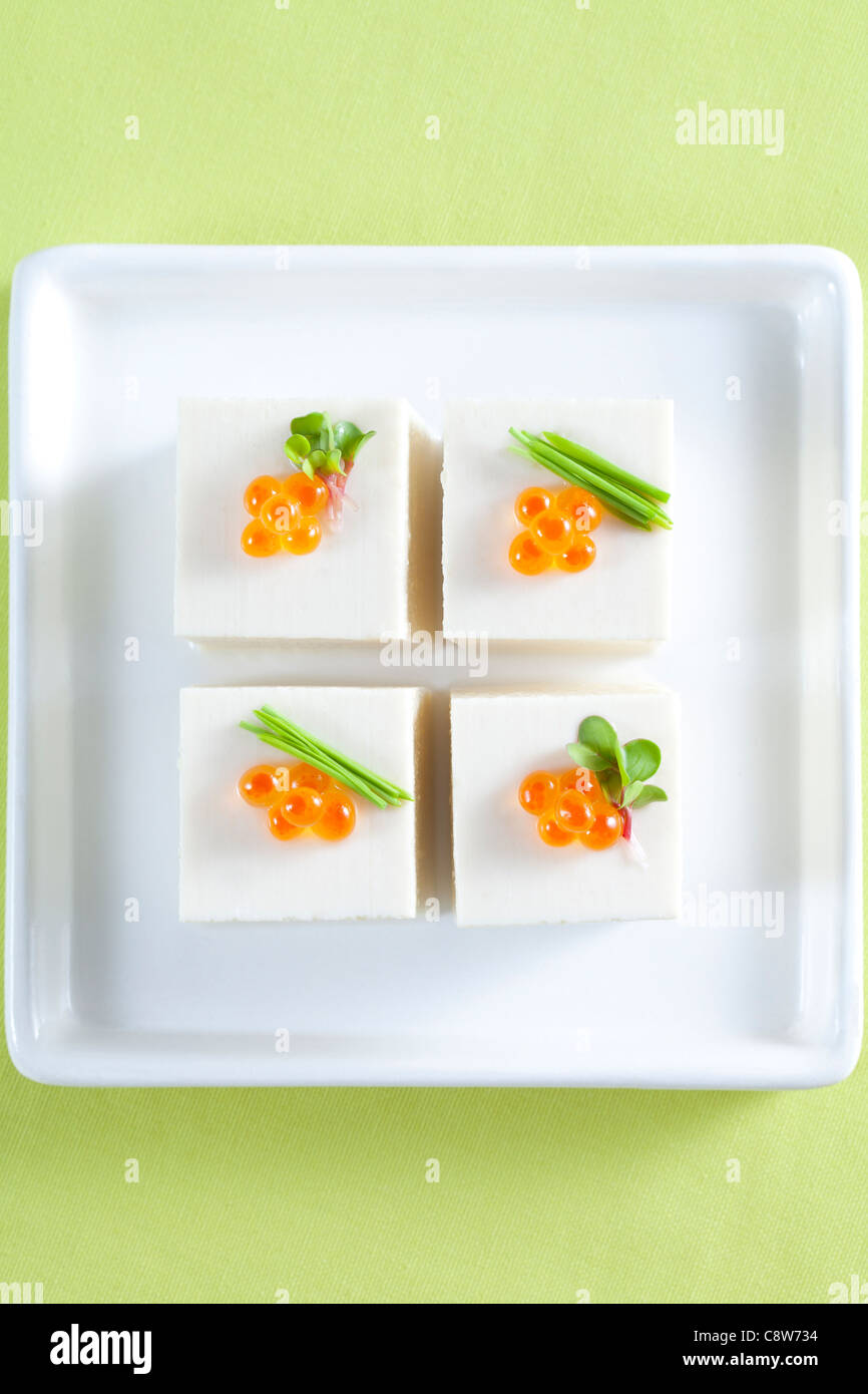 Tofu On A Tray Stock Photo - Alamy