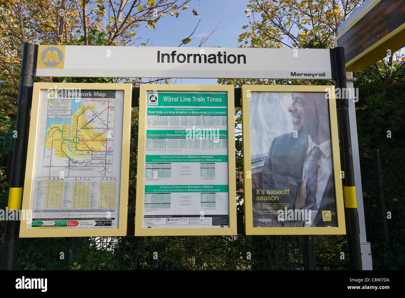 Wallasey Village train station information sign by Merseyrail Stock ...