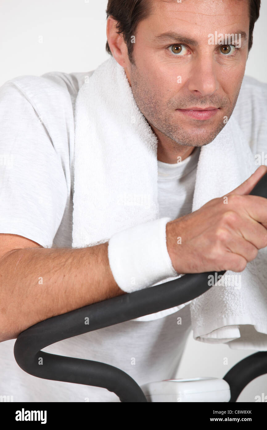 Man exercising at gym Stock Photo - Alamy