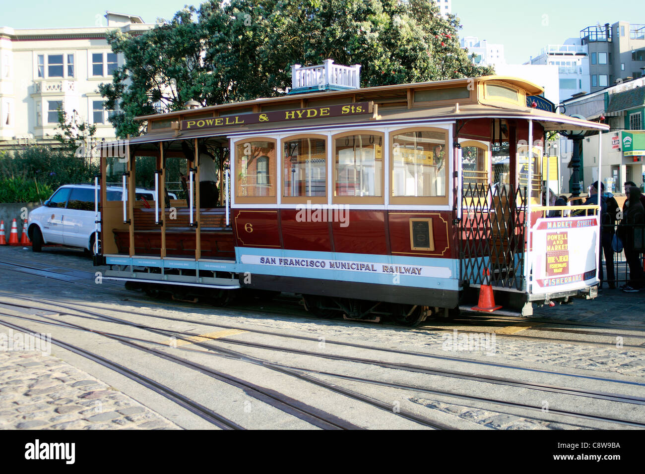 Old style San Francisco tram - San Francisco Municipal Railway. Powell ...