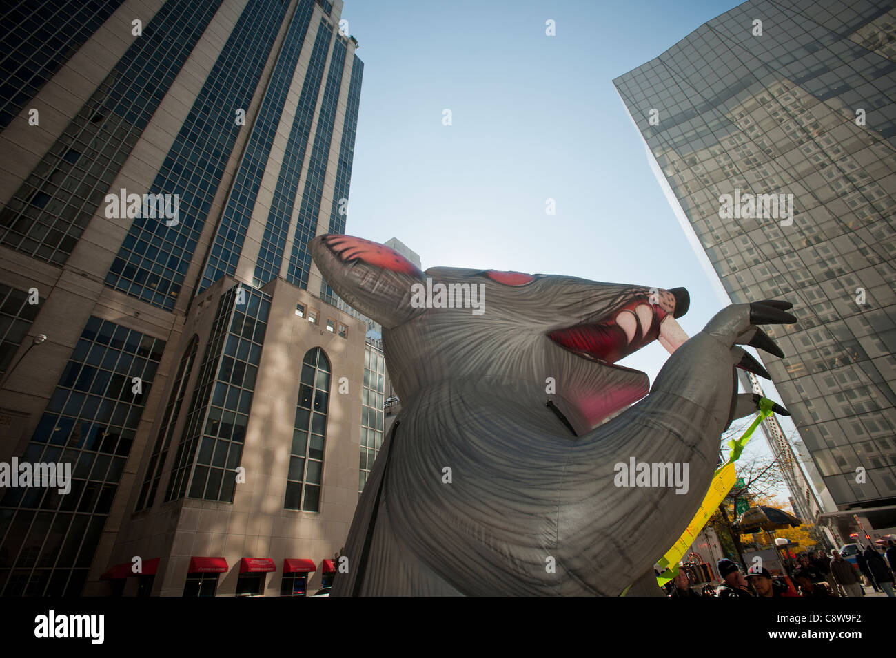 Giant rat balloon at a demonstration in front of the Hospital for ...