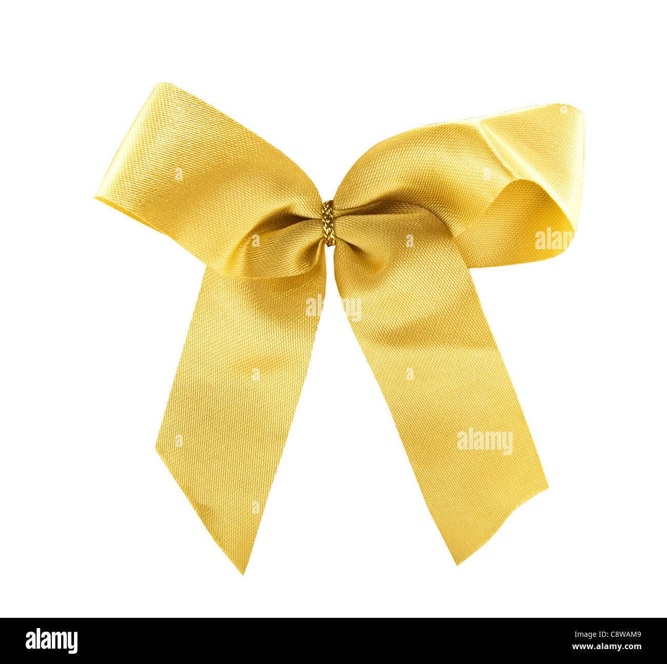 gold bow is isolated on white Stock Photo - Alamy