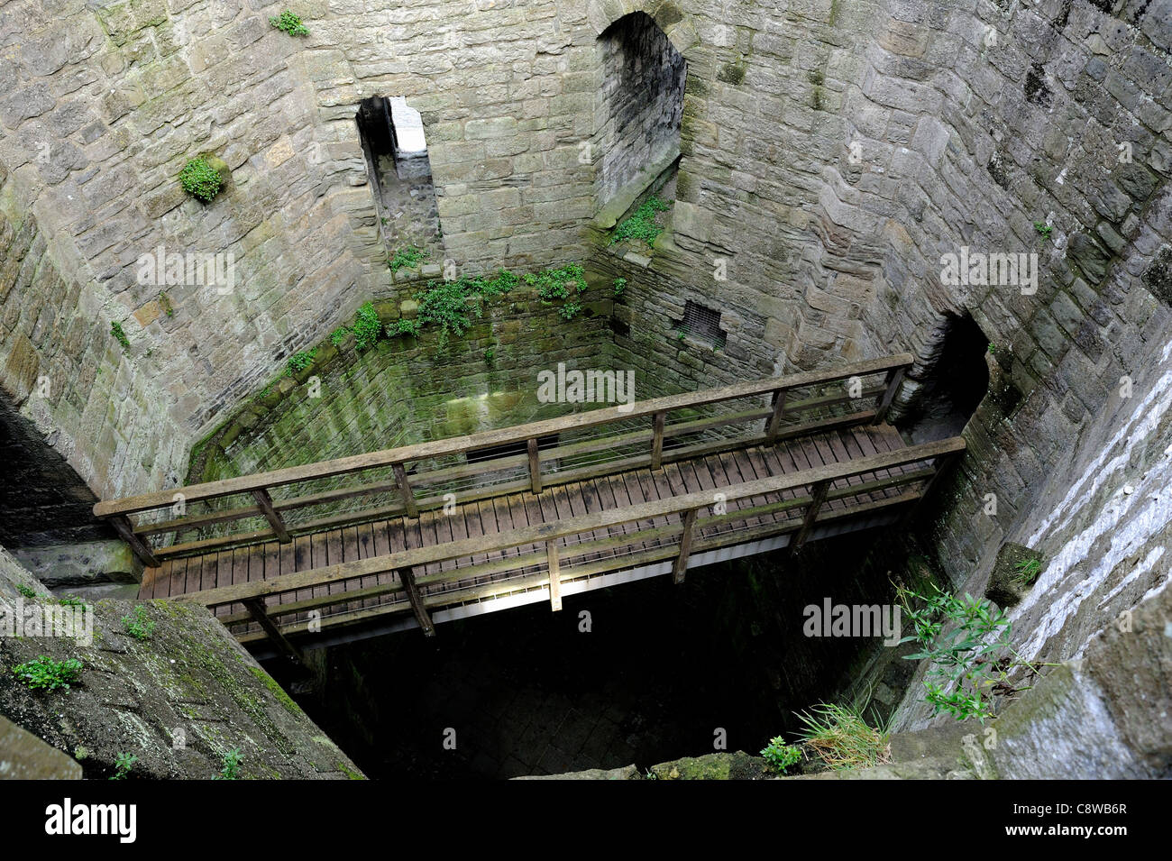 Caernarfon castle walkway bridge Gwynedd north wales uk Stock Photo - Alamy