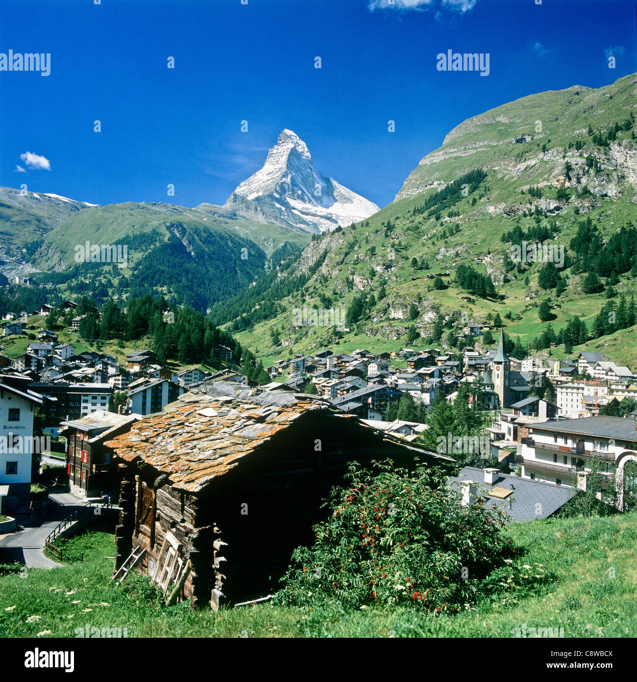 Zermatt town and Matterhorn Valais Switzerland Stock Photo - Alamy