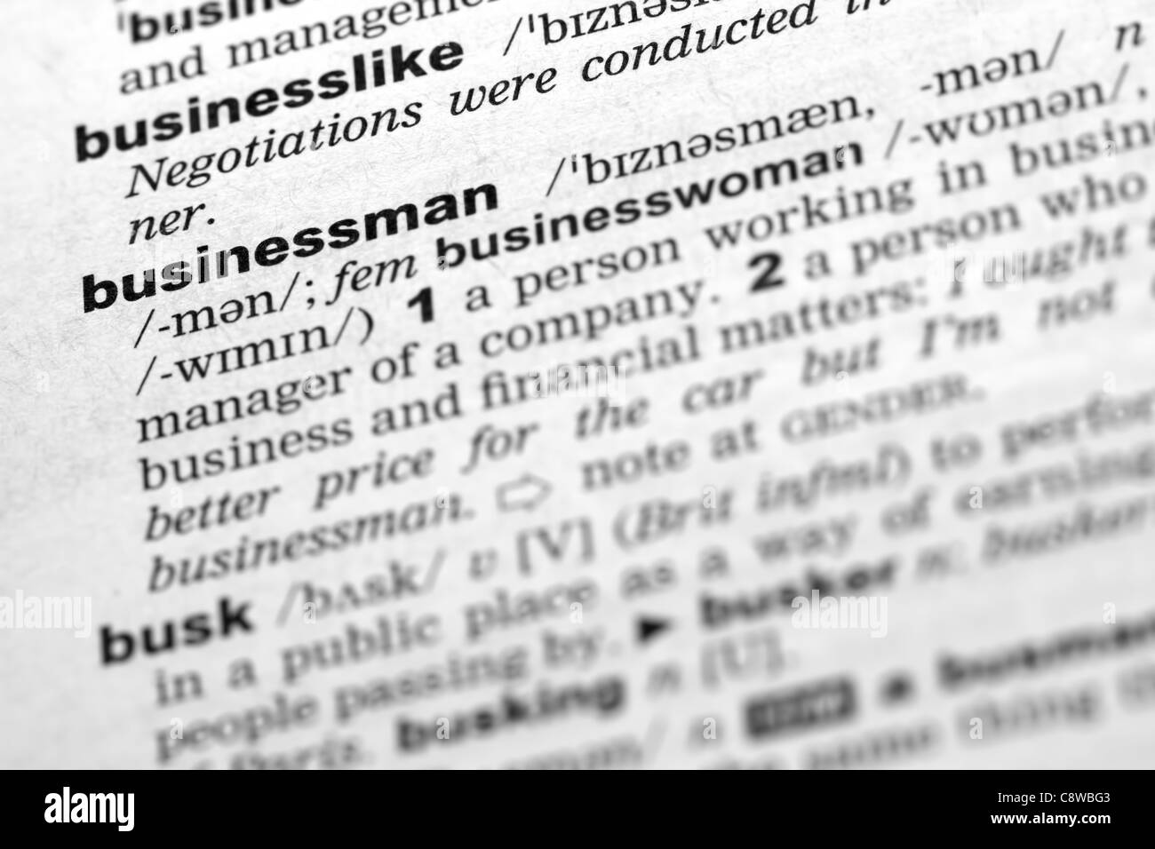 Businessman text in dictionary Stock Photo - Alamy