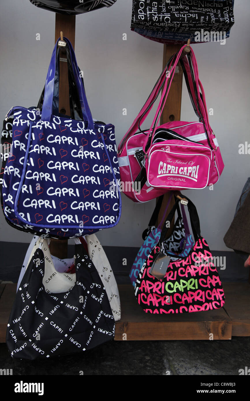 MULTICOLOURED CAPRI NAMED BAGS MARINA GRANDE ISLAND OF CAPRI ITALY 17 ...