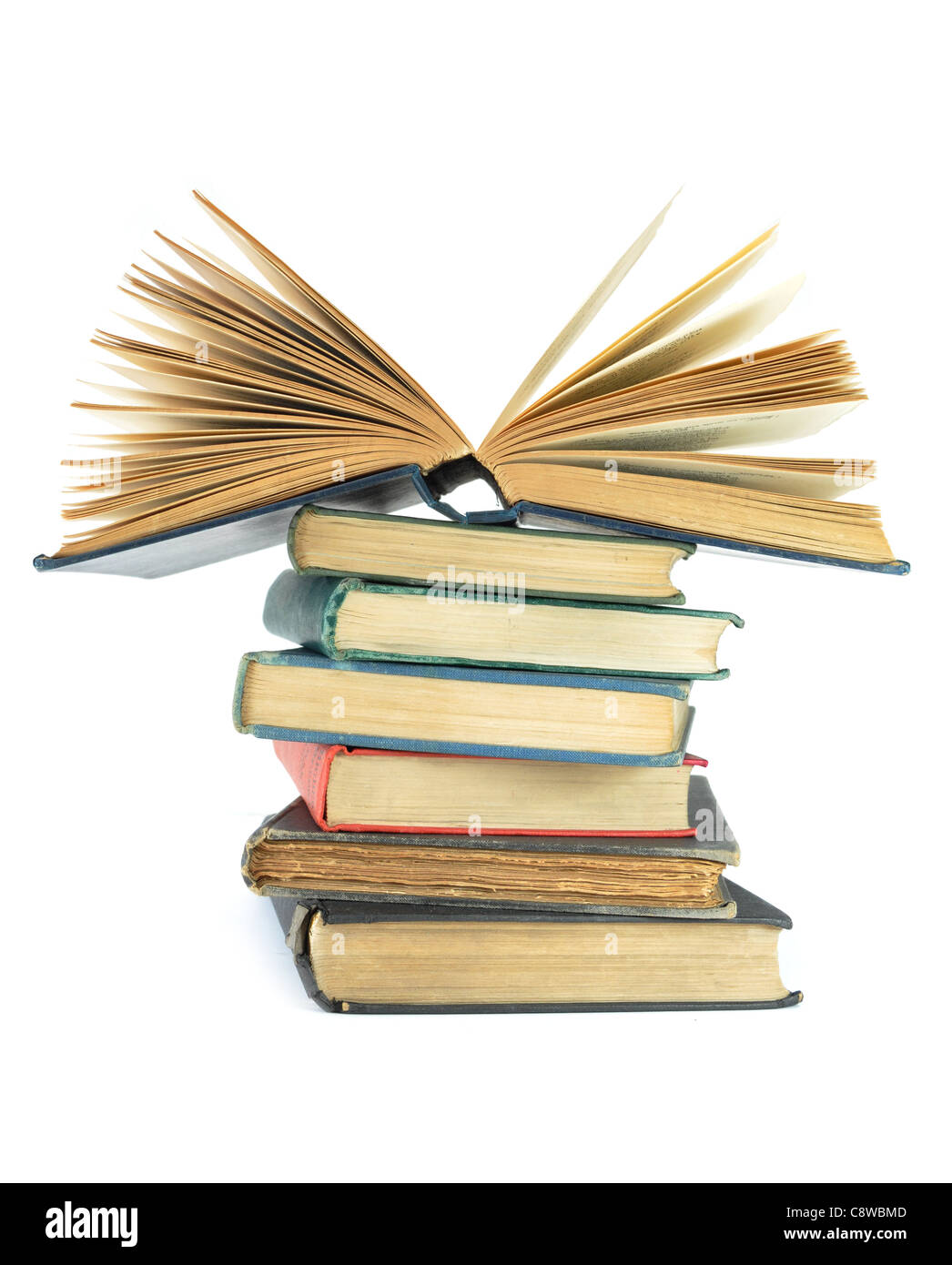 Thick open book with turning pages Stock Photo - Alamy