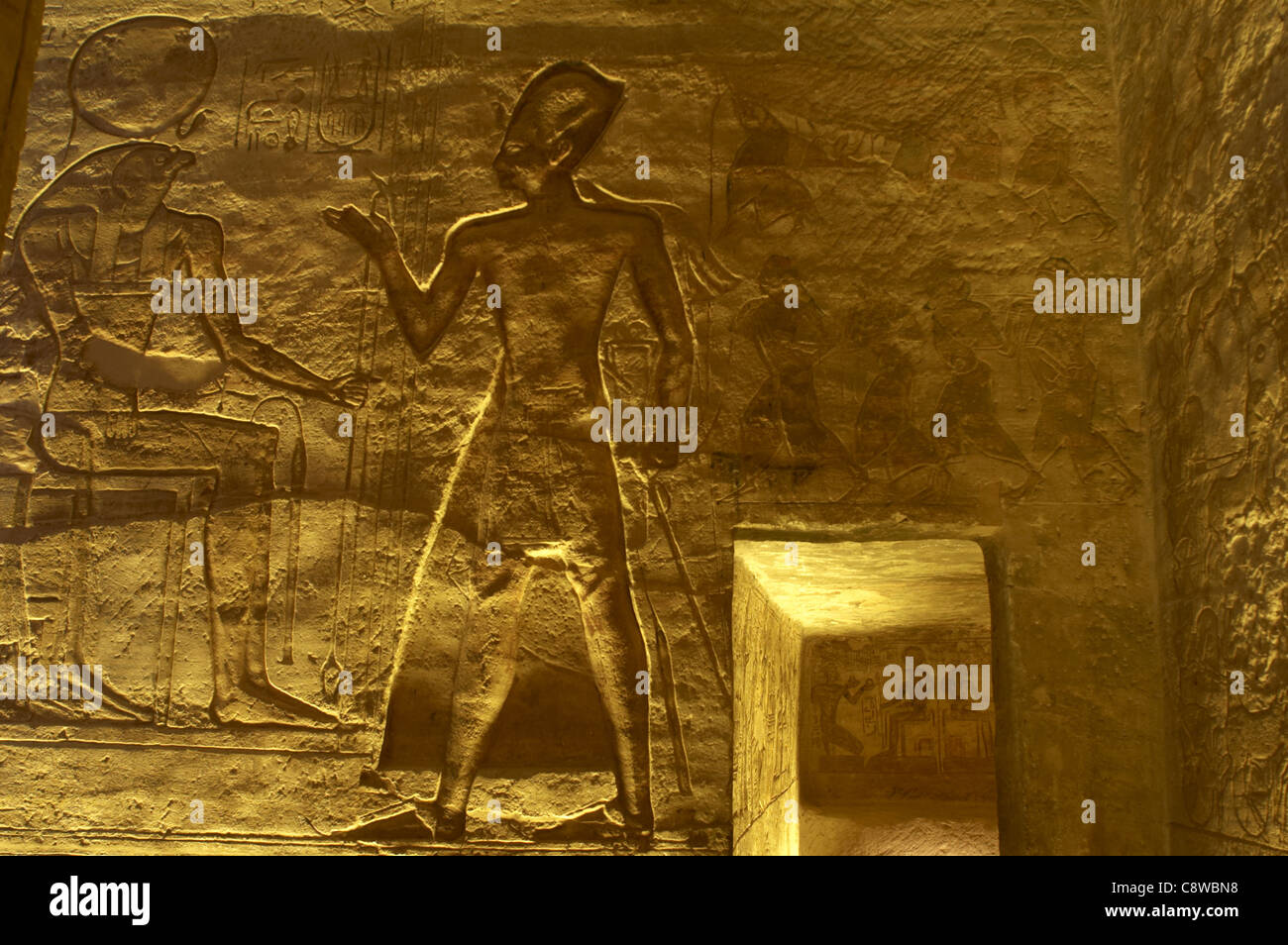 Egyptian art. Great Temple of Ramses II. The pharaoh Ramses II before ...