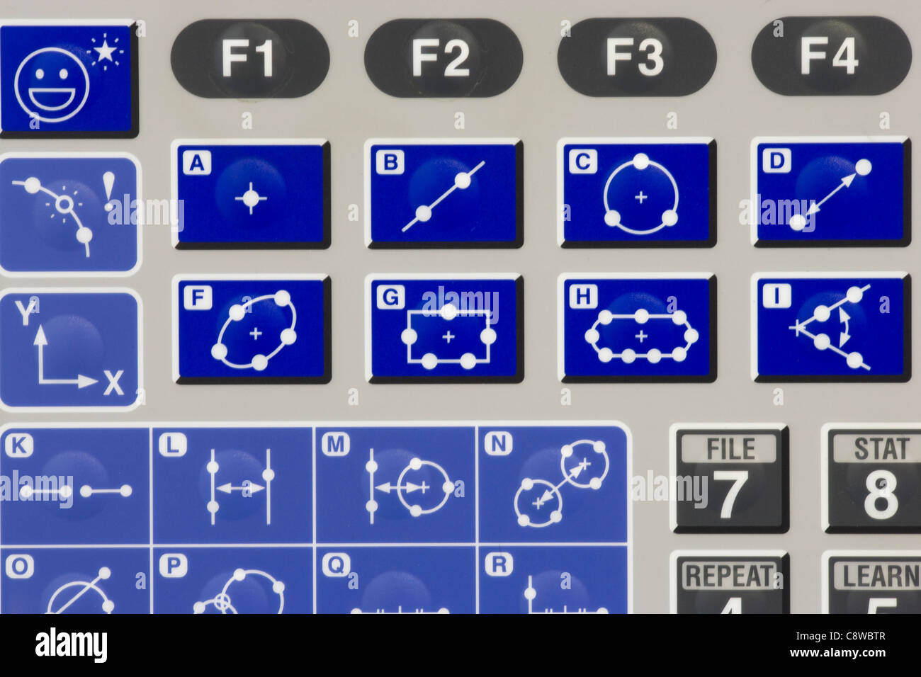 CNC lathe program control panel detail Stock Photo - Alamy