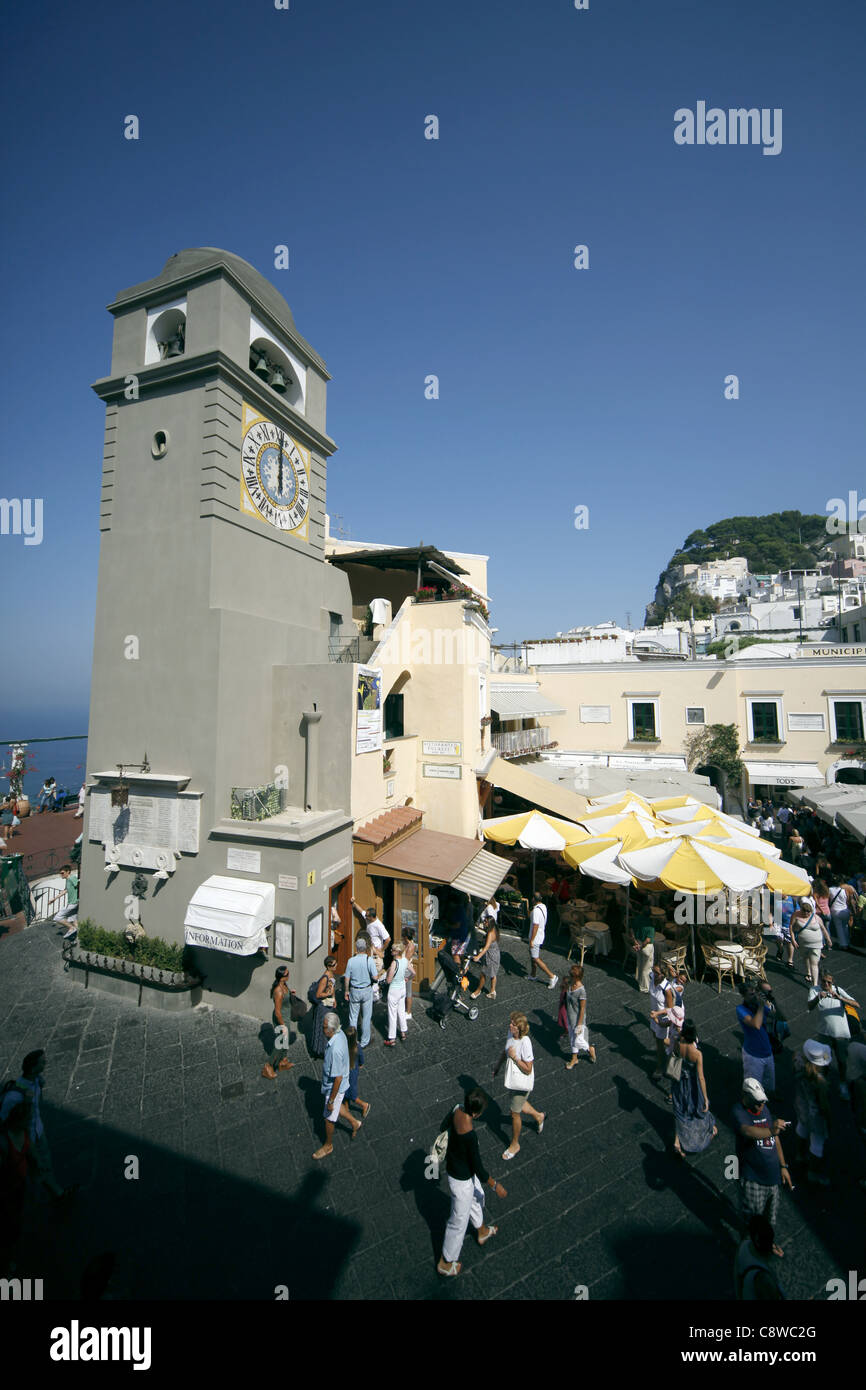 CLOCK TOWER AT PIAZZA UMBERTO I LA PIAZZETTA ISLAND OF CAPRI ITALY 17 ...