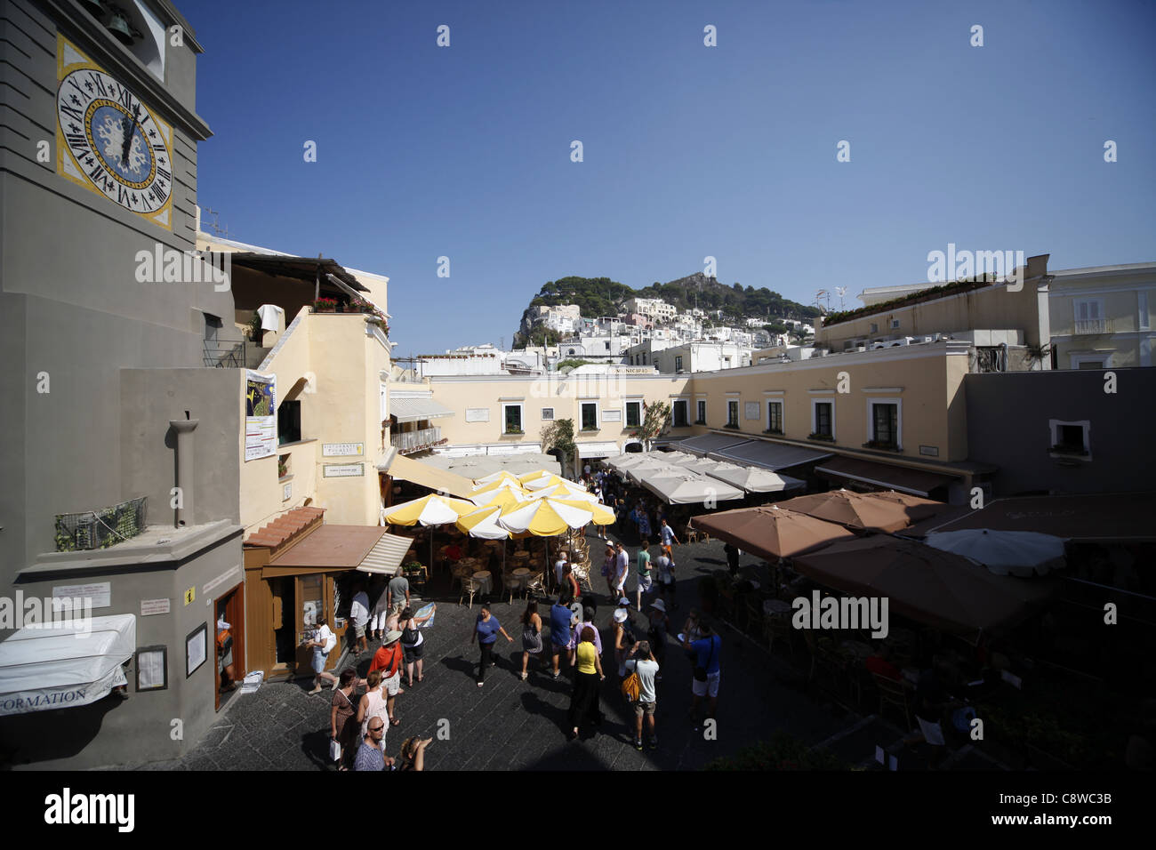 CLOCK TOWER AT PIAZZA UMBERTO I LA PIAZZETTA ISLAND OF CAPRI ITALY 17 ...