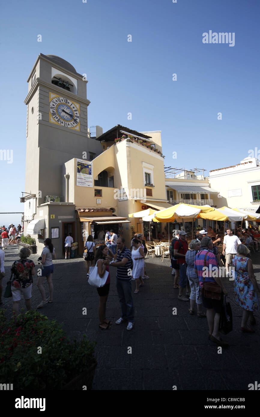 CLOCK TOWER AT PIAZZA UMBERTO I LA PIAZZETTA ISLAND OF CAPRI ITALY 17 ...