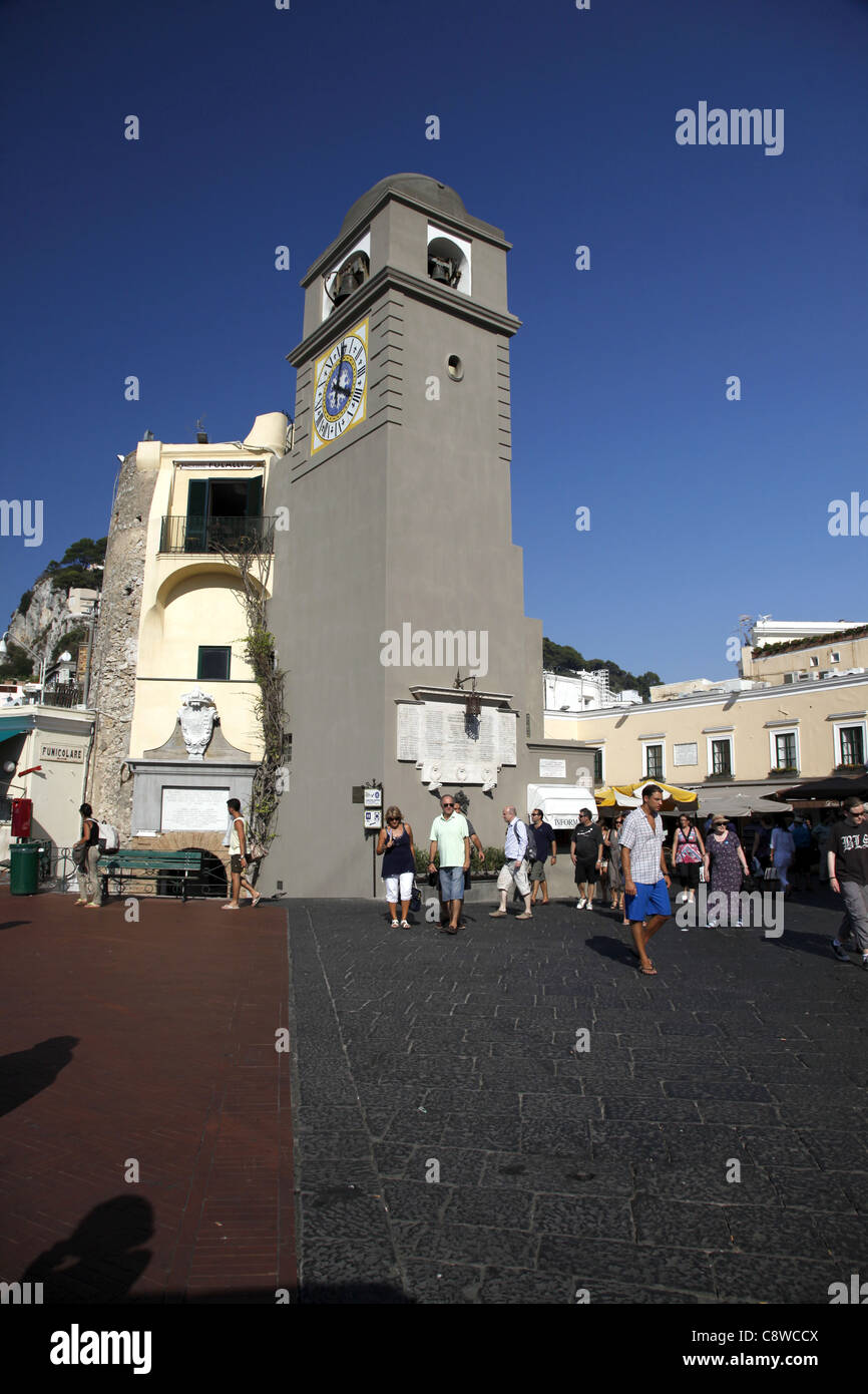 CLOCK TOWER AT PIAZZA UMBERTO I LA PIAZZETTA ISLAND OF CAPRI ITALY 17 ...