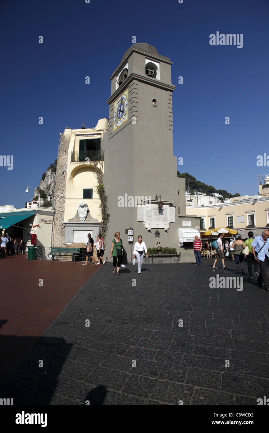CLOCK TOWER AT PIAZZA UMBERTO I LA PIAZZETTA ISLAND OF CAPRI ITALY 17 ...