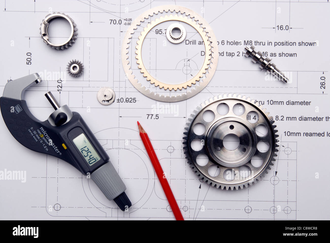 precision cut cogs and gears overlay technical drawings and quality ...