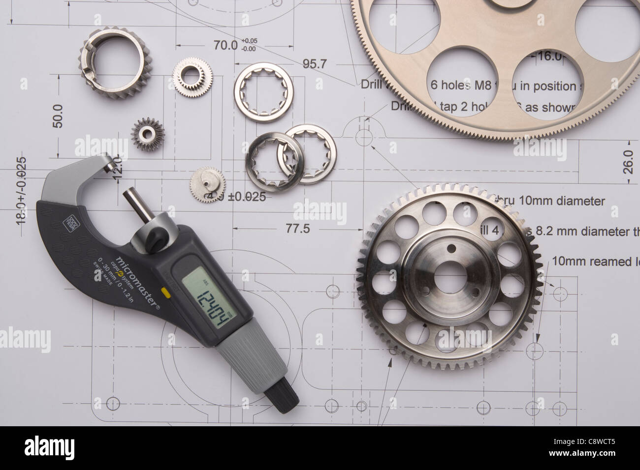 precision cut cogs and gears overlay technical drawings and quality ...