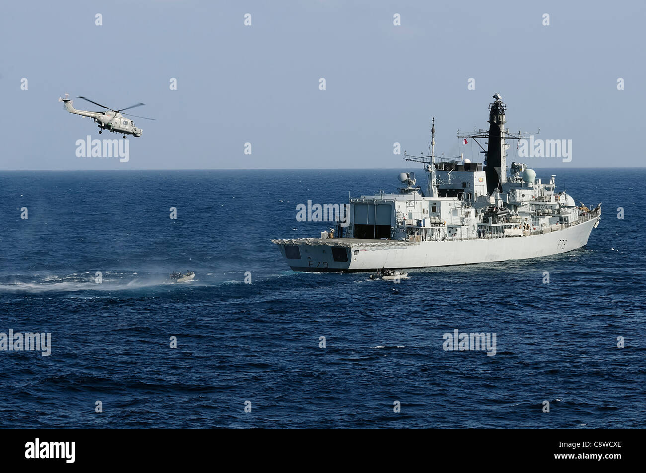 USS Mahan conducts a training exercise with the Royal Navy frigate HMS ...