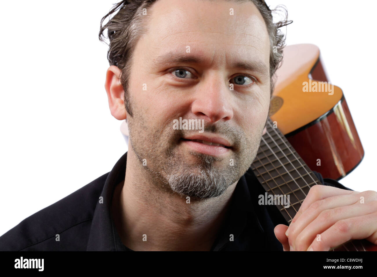 Guitar player with his acoustic guitar Stock Photo - Alamy