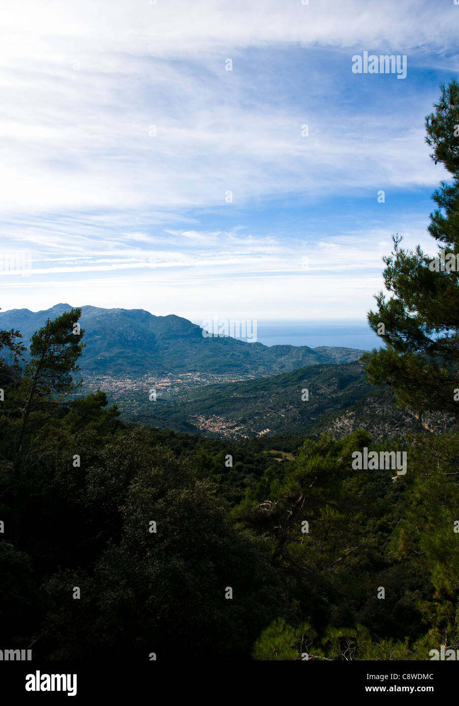 The Soller valley in the Tramuntana mountains on the Northwest coast of ...
