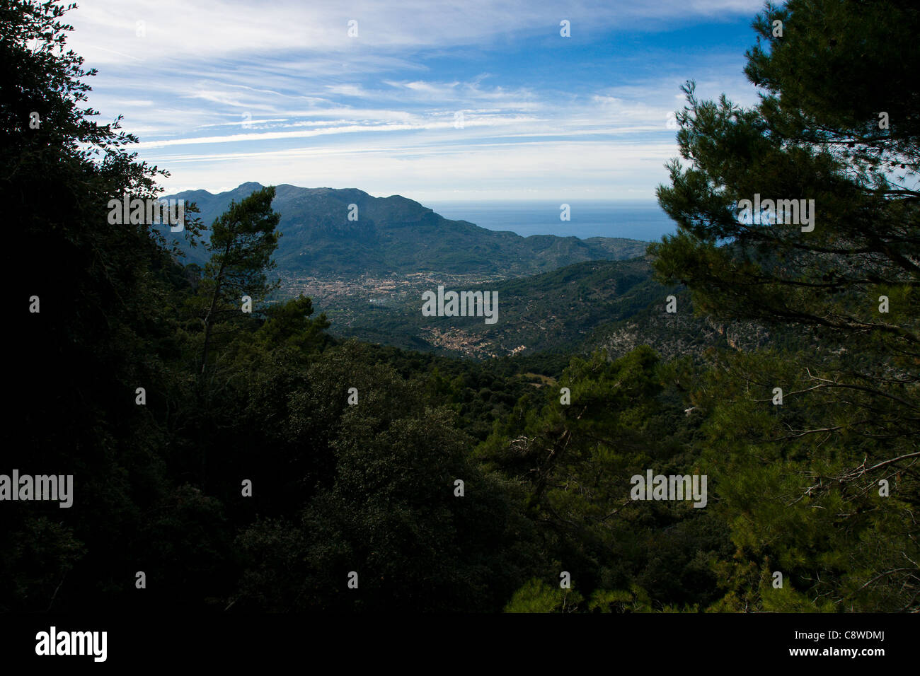 The Soller valley in the Tramuntana mountains on the Northwest coast of ...