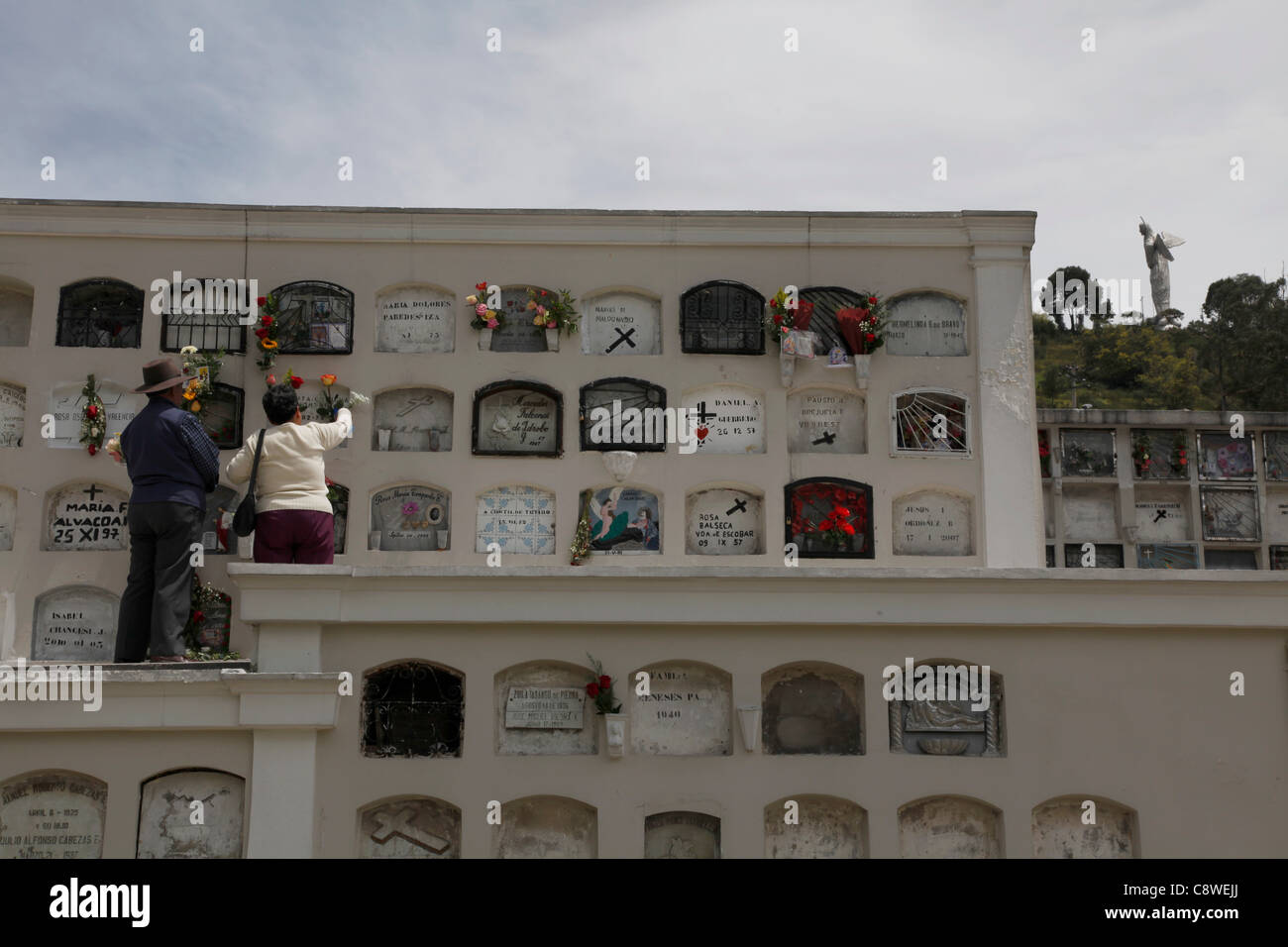 Day of the Dead remembrance at cemetery in Quito, Ecuador Stock Photo ...