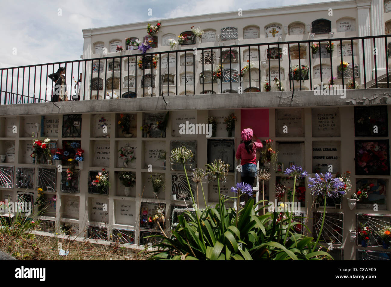 Day of the Dead remembrance at cemetery in Quito, Ecuador Stock Photo ...
