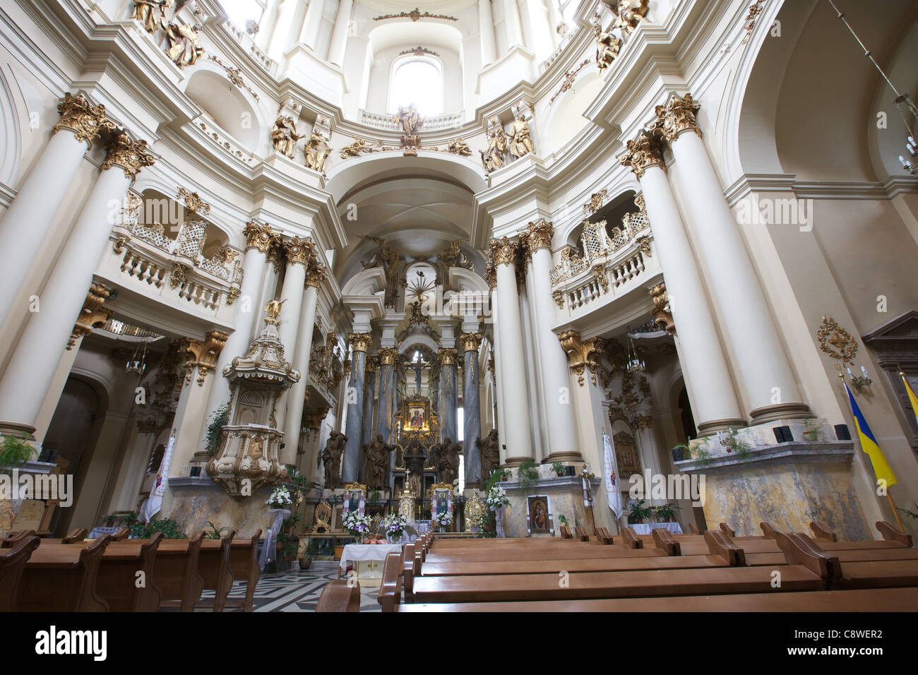 Inside of Benedictine Church L'viv Ukraine Stock Photo - Alamy