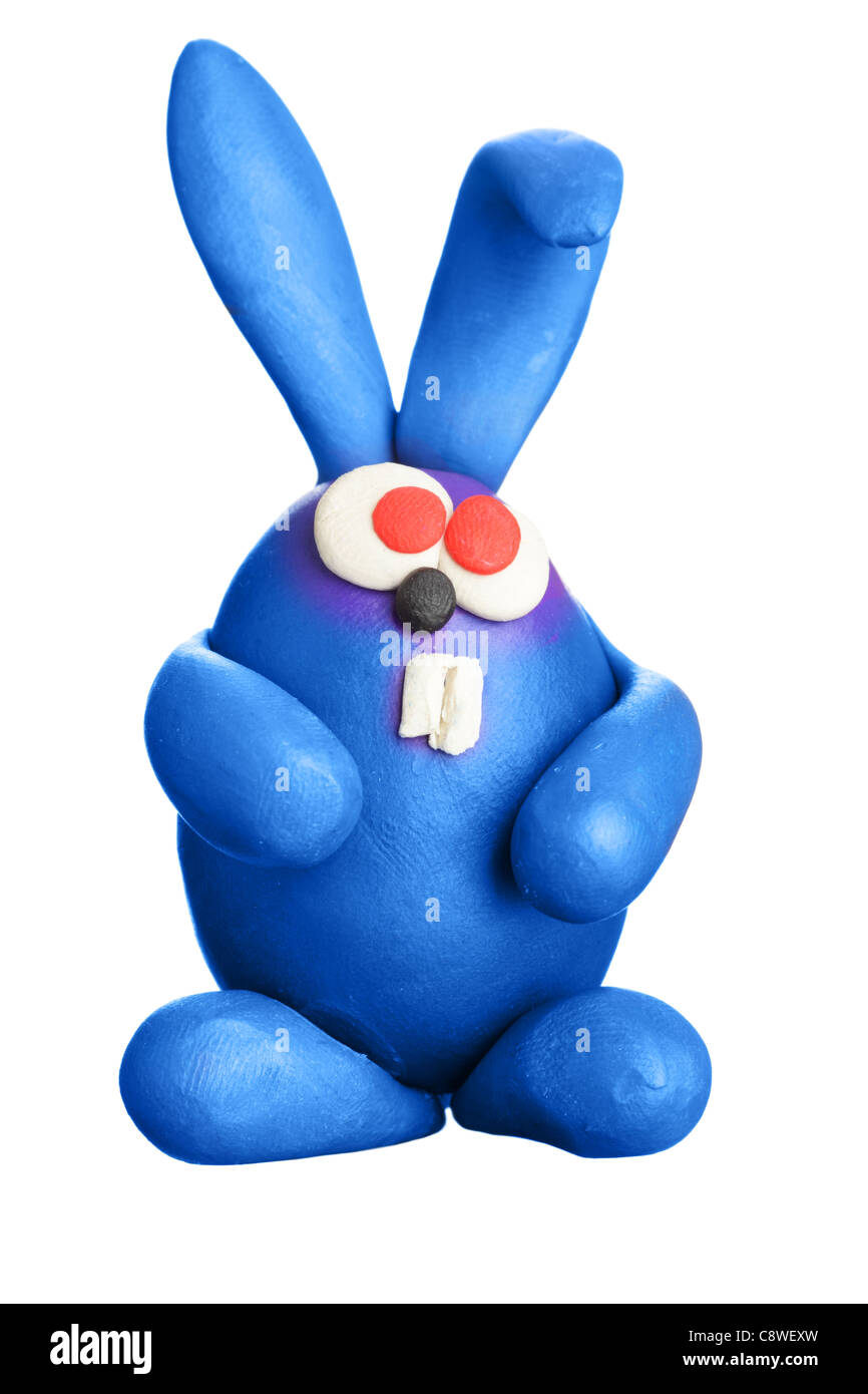 Plasticine easter rabbit isolated over the white background Stock Photo ...