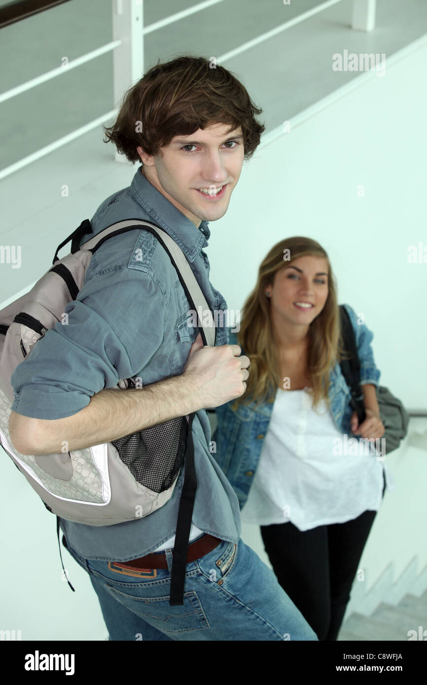 Students on the stairs Stock Photo - Alamy