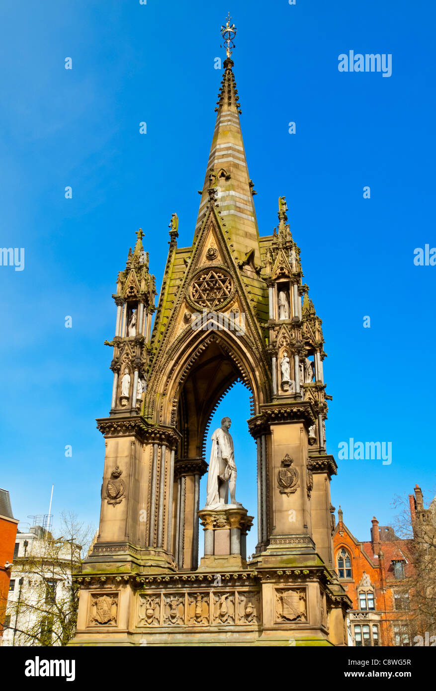 The Albert Memorial in Albert Square Manchester designed by Matthew ...