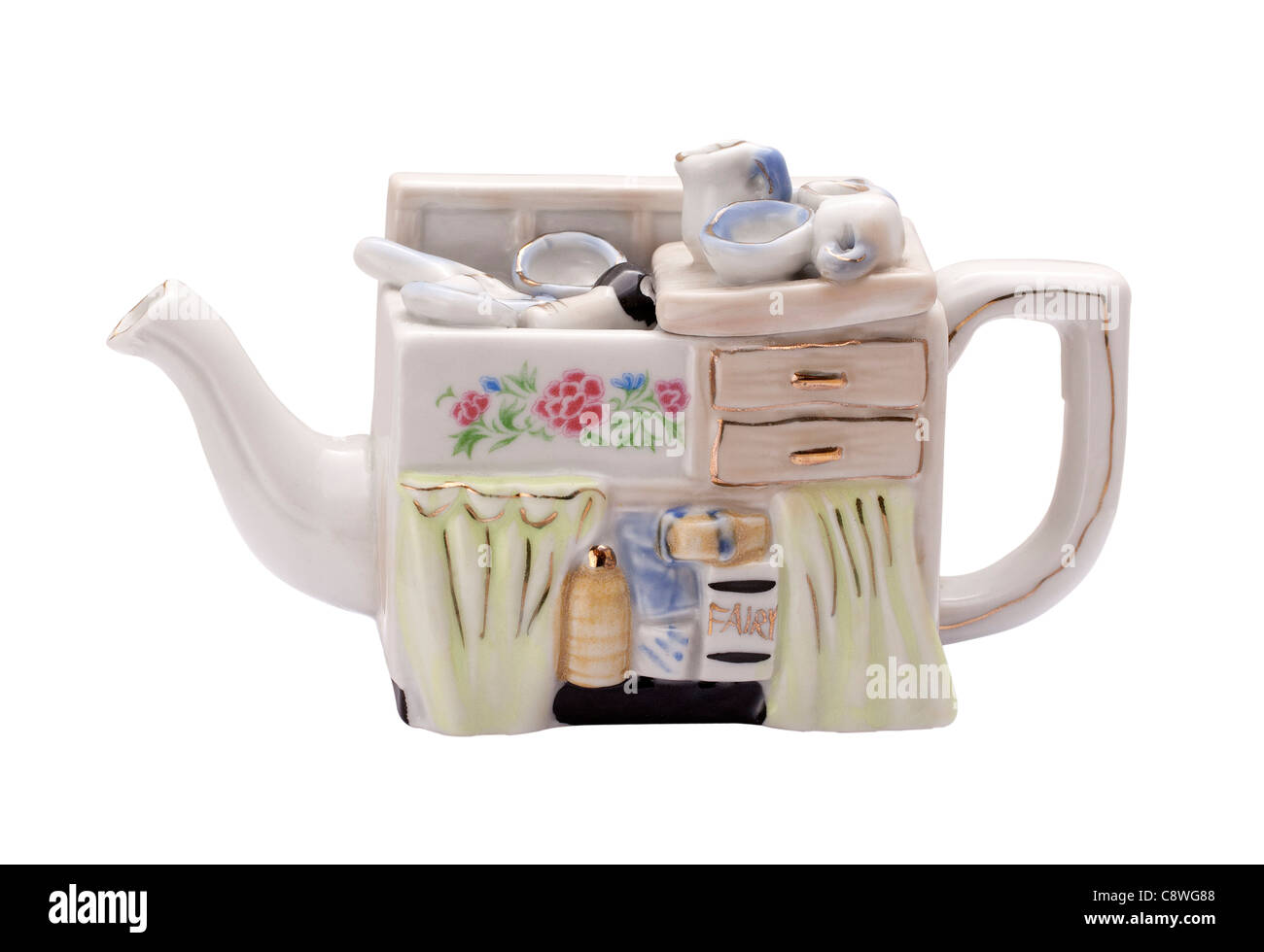 antique porcelain teapot Stock Photo - Alamy