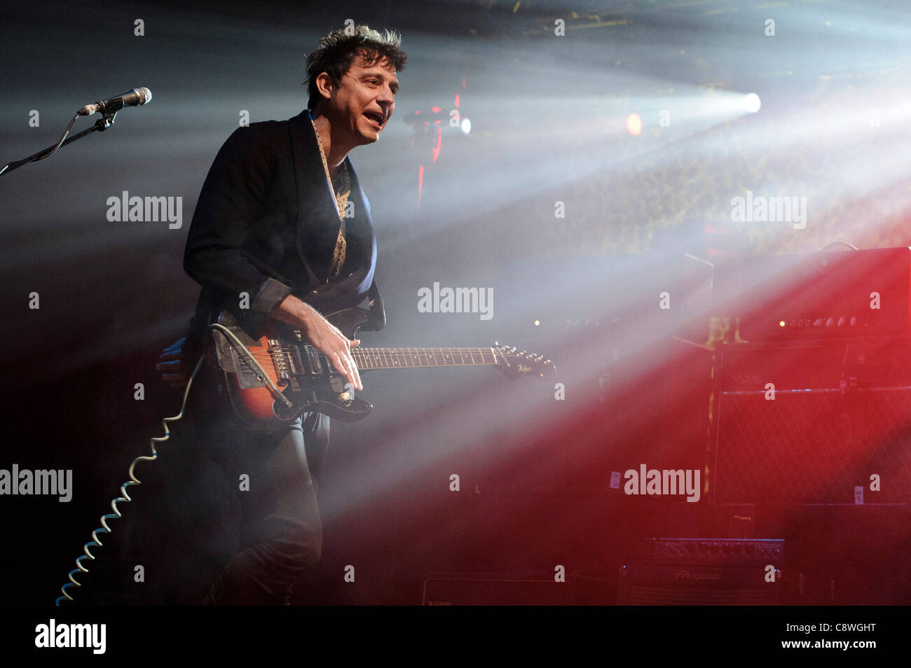 British guitarist, Jamie Hince from the rock band, The Kills performs ...