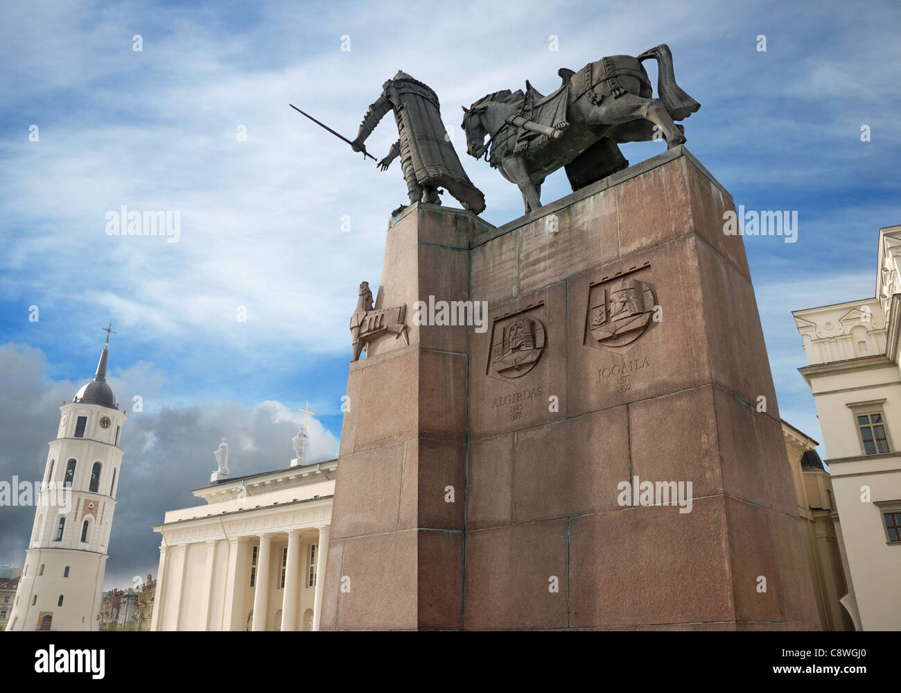 Monument of grand duke Gediminas in Cathedral Square in Vilnius ...