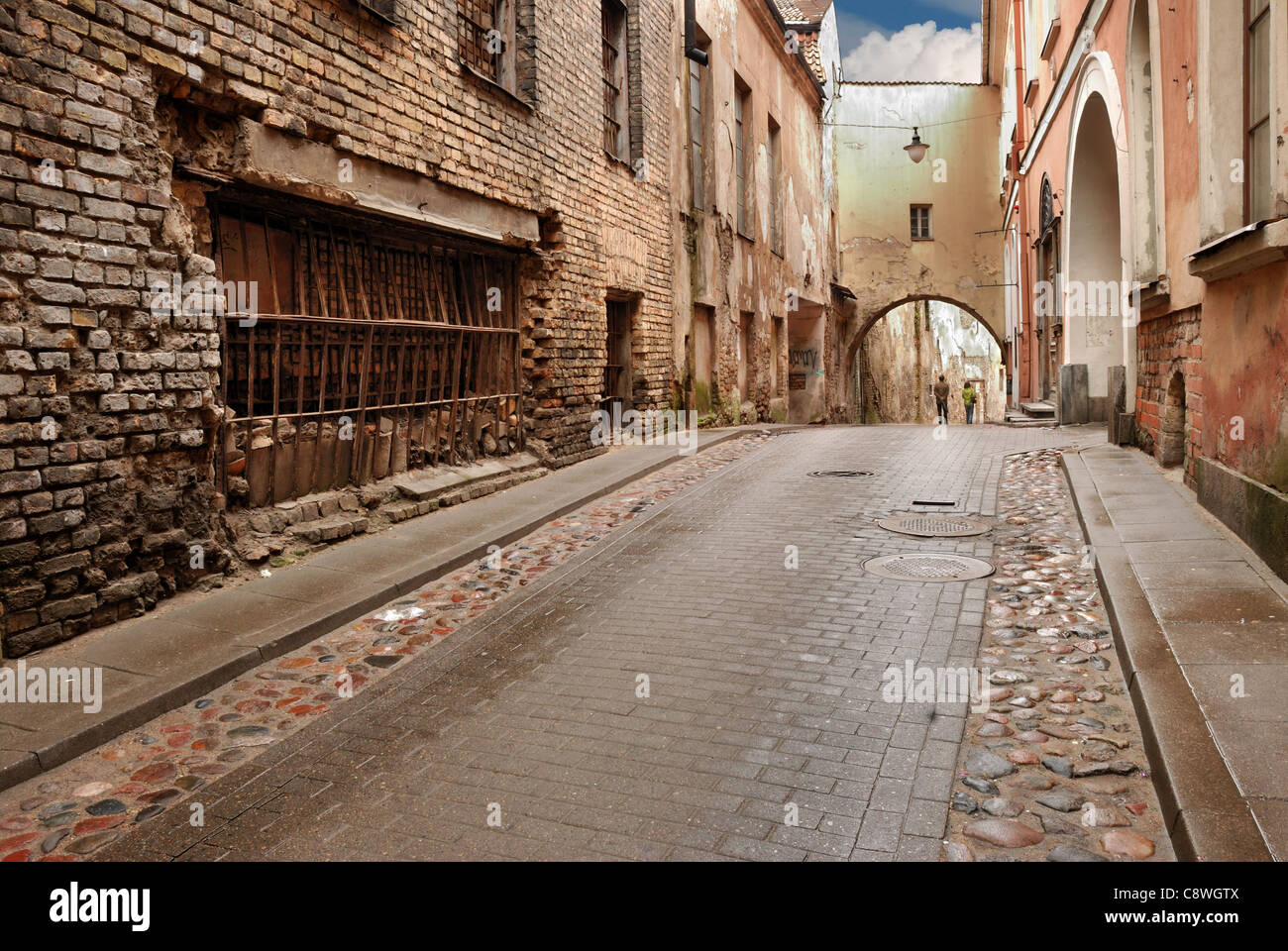 Walk along the street in Vilnius old town, Lithuania Stock Photo - Alamy