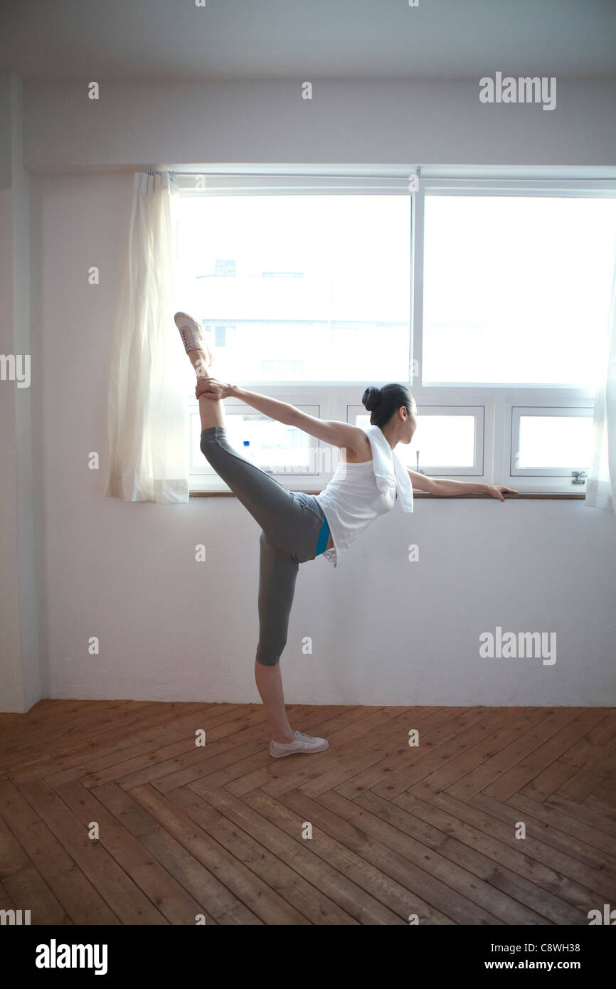 Woman curtain leg hi-res stock photography and images - Alamy