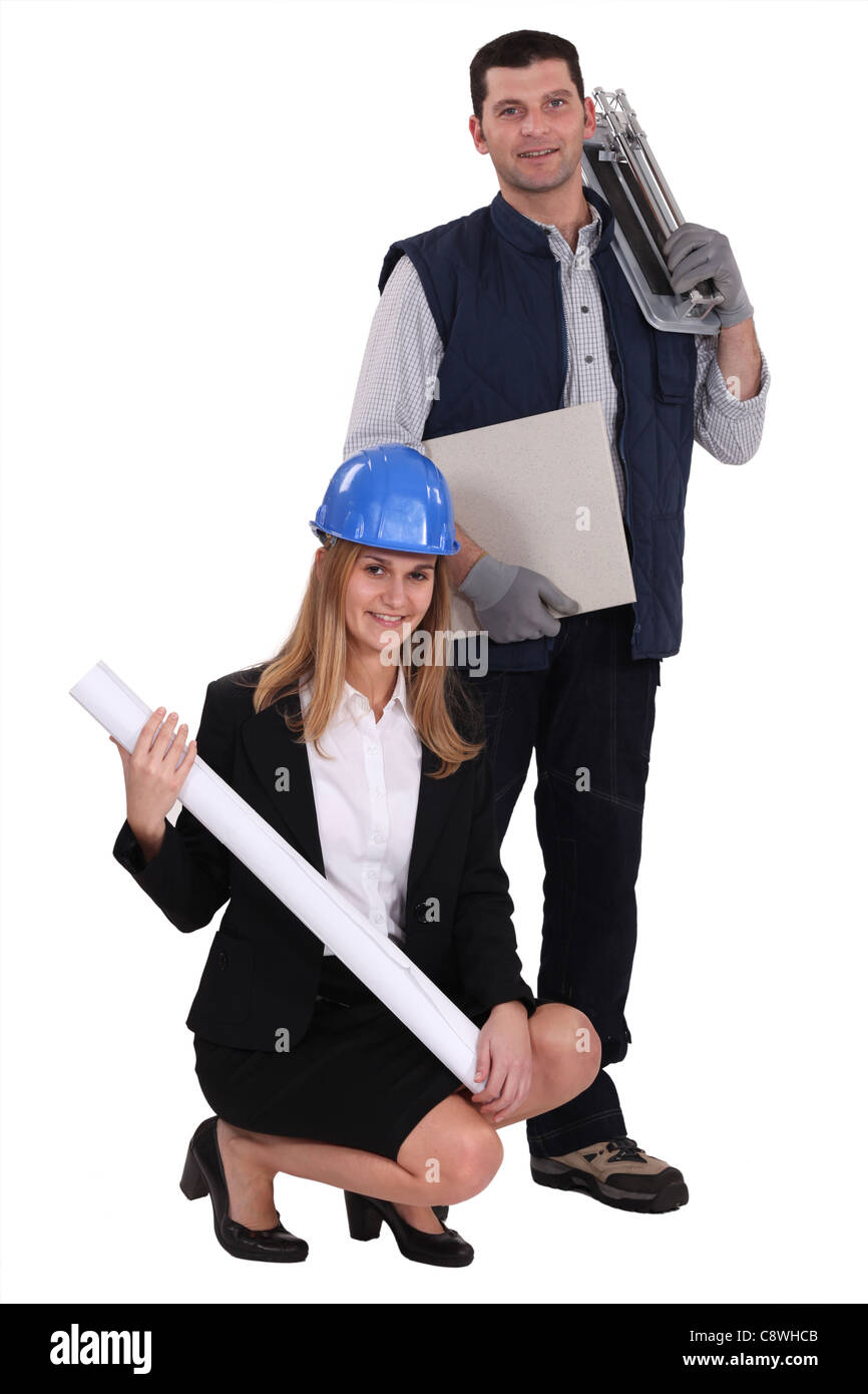 Female tiler hi-res stock photography and images - Alamy