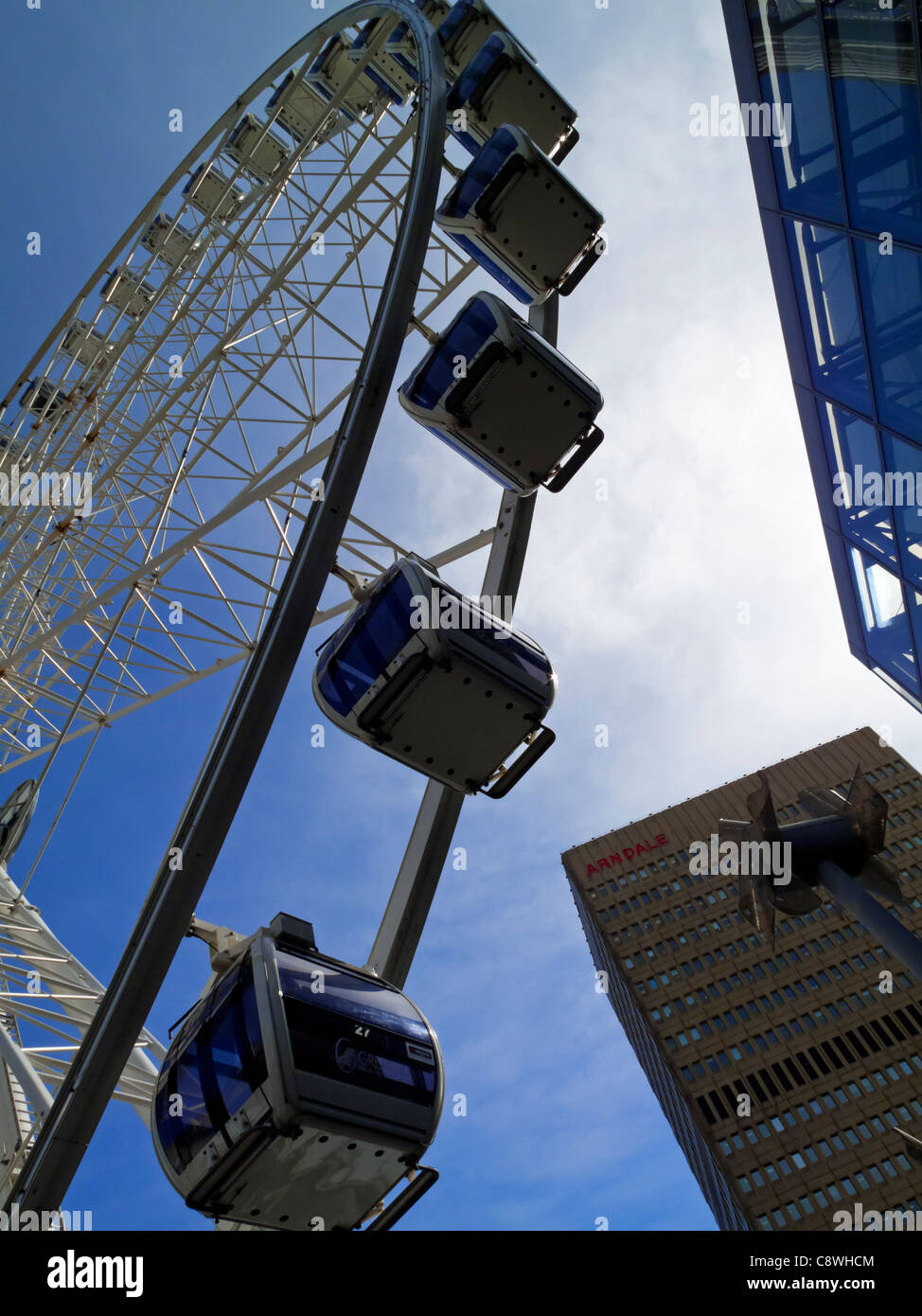 The Wheel of Manchester a large transportable Ferris wheel in Exchange ...