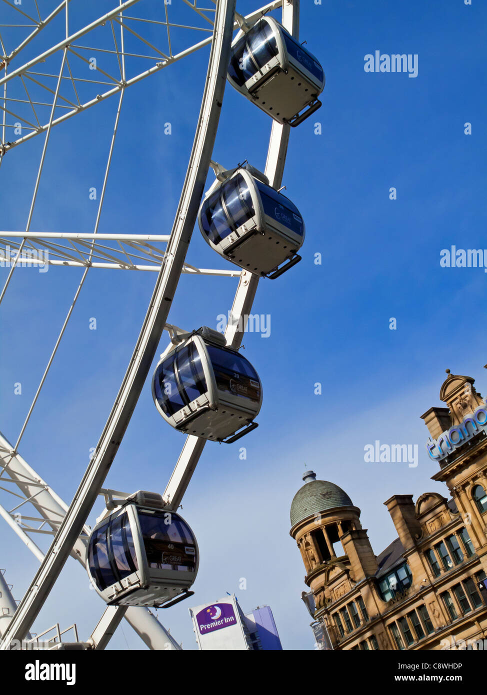 The Wheel of Manchester a large transportable Ferris wheel in Exchange ...