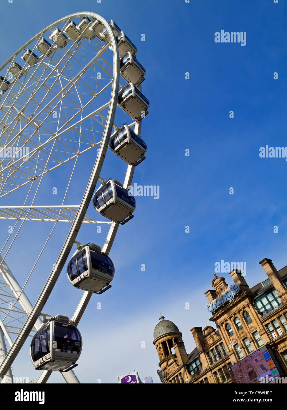 The Wheel of Manchester a large transportable Ferris wheel in Exchange ...